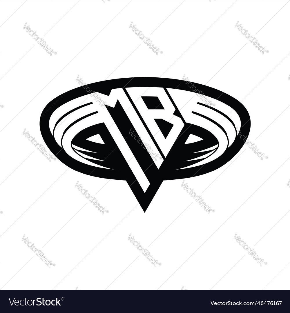 Mb logo monogram with triangle shape slice Vector Image