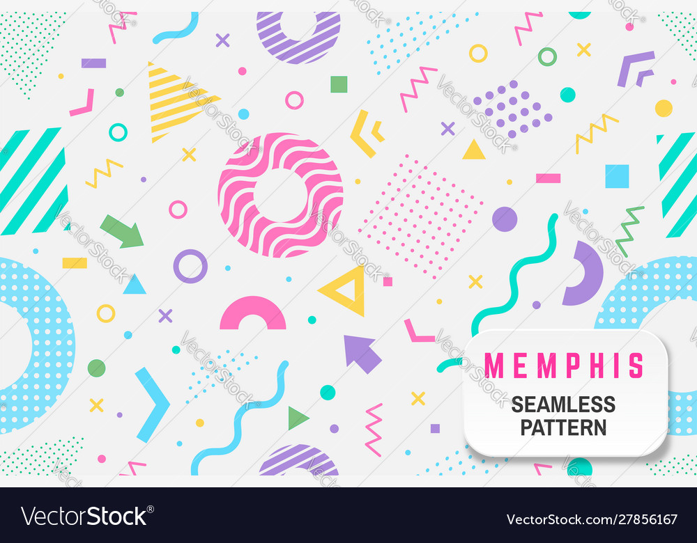 Memphis seamless pattern different Royalty Free Vector Image