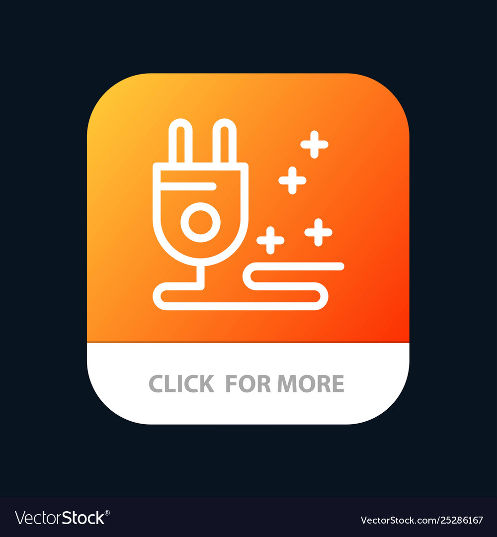 Plug cable marketing mobile app button android Vector Image