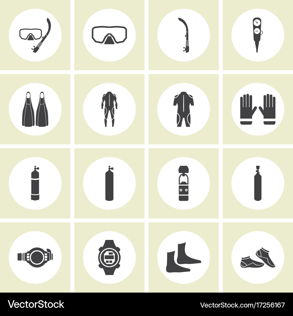 Scuba diving equipment sport underwater Royalty Free Vector