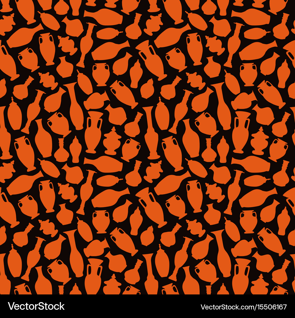 Seamless pattern vintage vases Royalty Free Vector Image