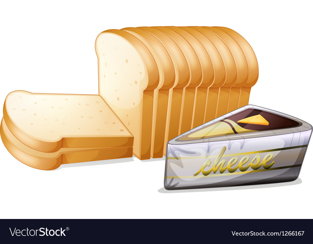 Sliced bread with cheese Royalty Free Vector Image