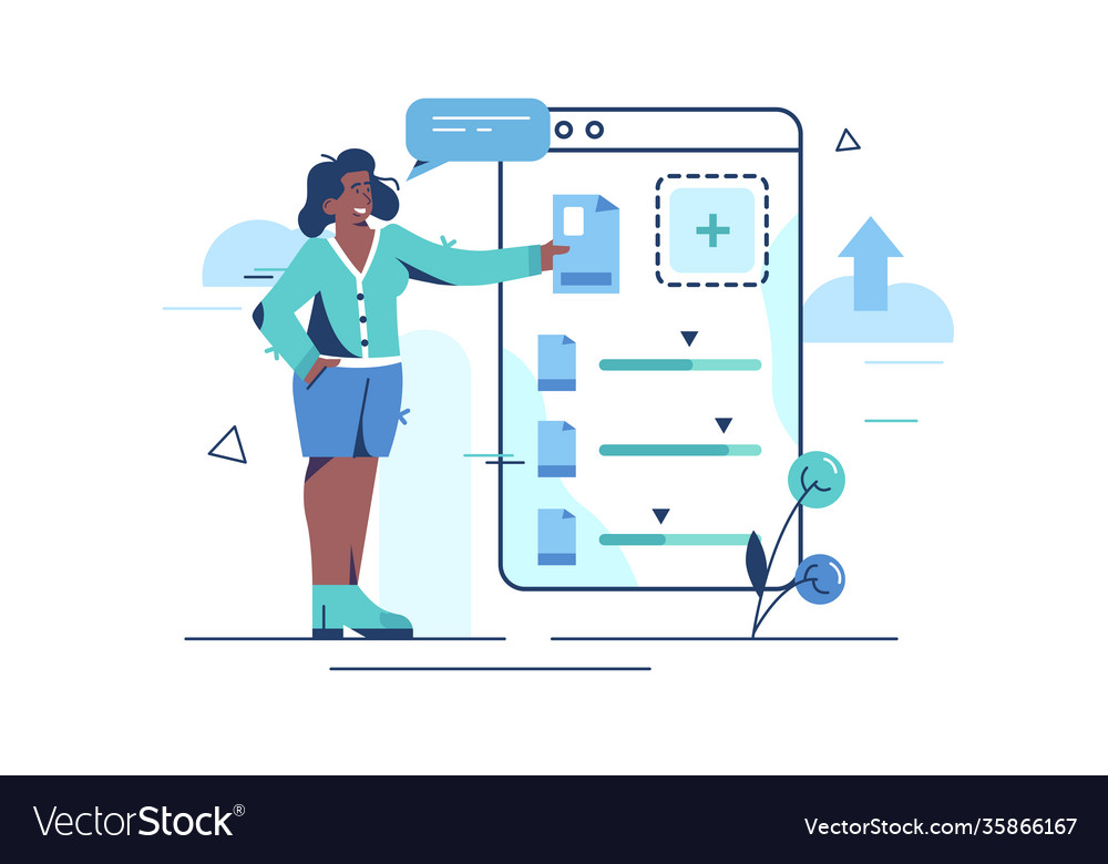 Uploading files process Royalty Free Vector Image