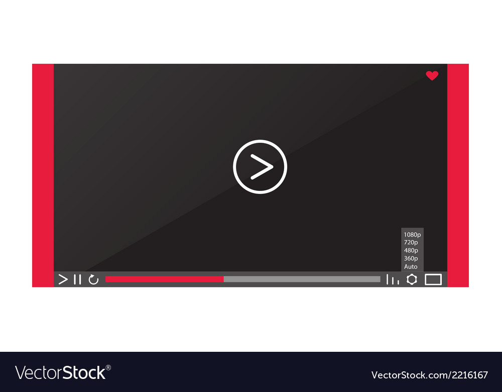 Video player interface Royalty Free Vector Image