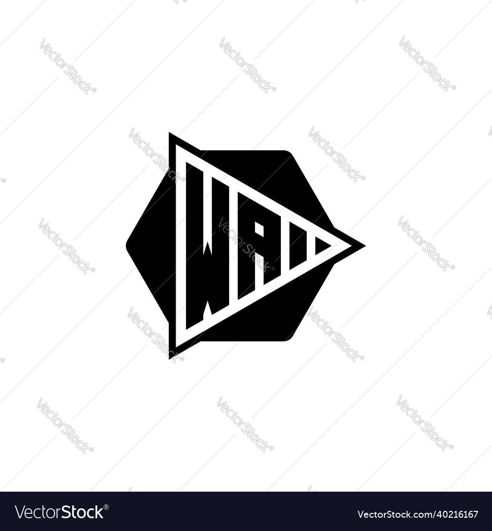 Wa logo monogram triangle play button Royalty Free Vector Wa logo monogram triangle play button Royalty Free Vector
