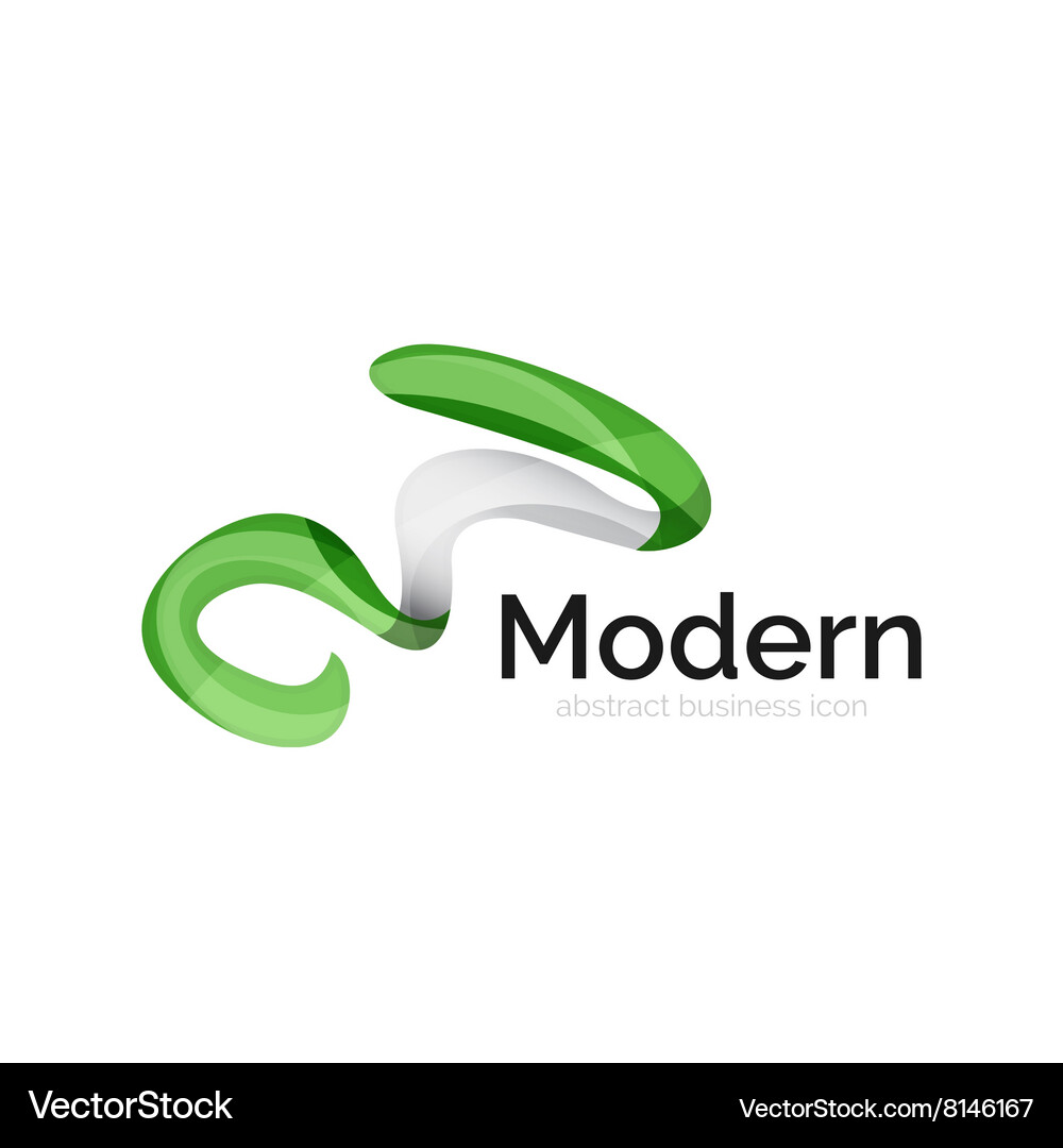 Wave ribbon logo abstract shape Royalty Free Vector Image