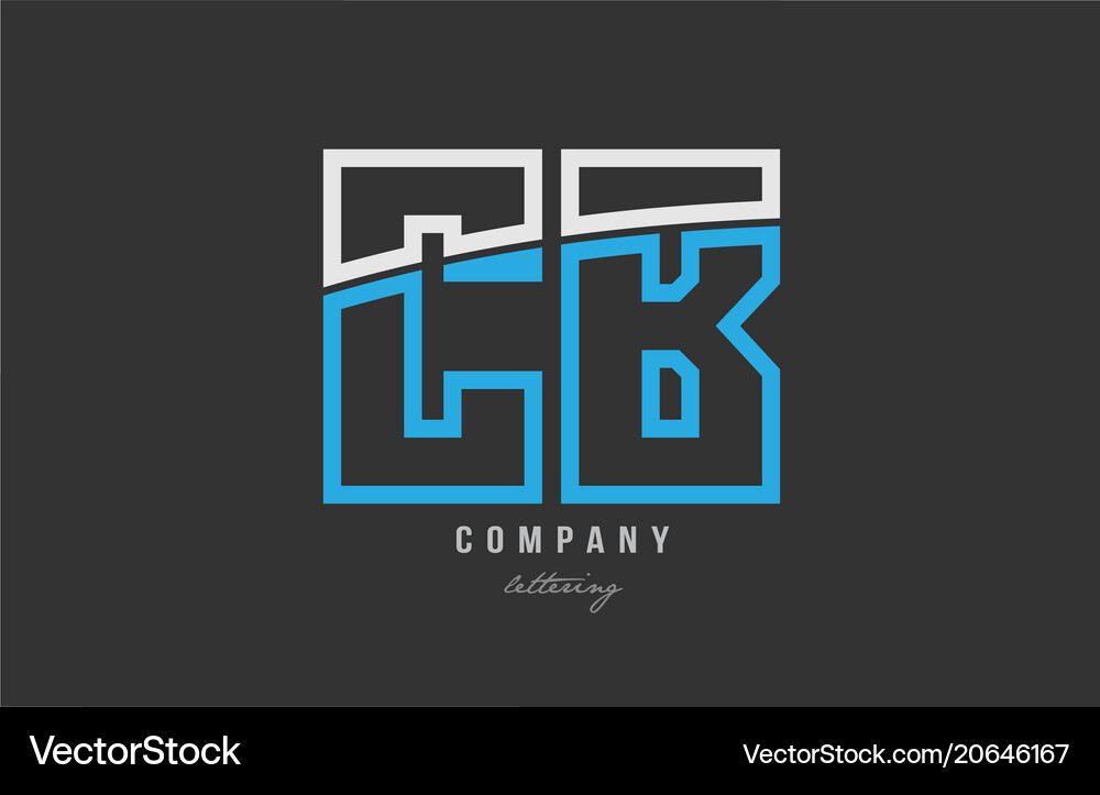 White blue alphabet letter cb c b logo icon design