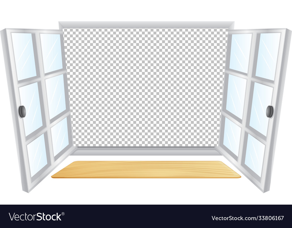 White window opened with transparent background Vector Image
