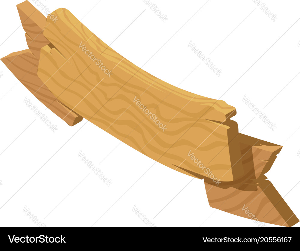 Wooden ribbon icon isometric style Royalty Free Vector Image