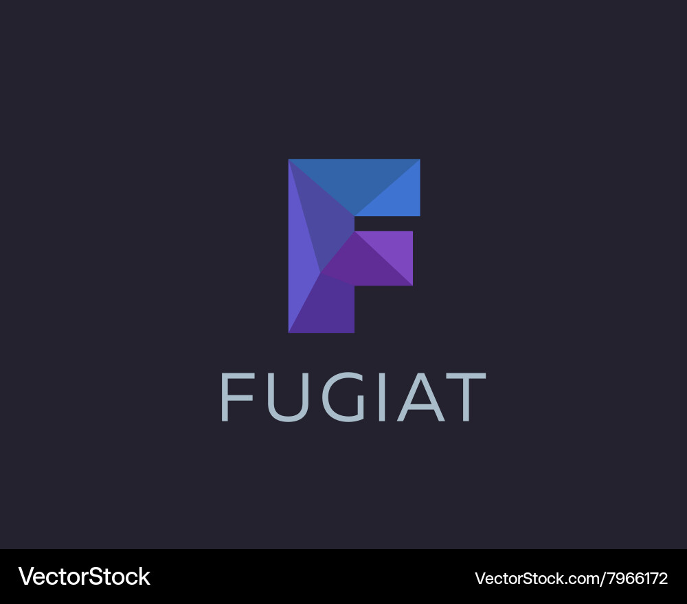 Abstract trend polygon letter f logo design Vector Image