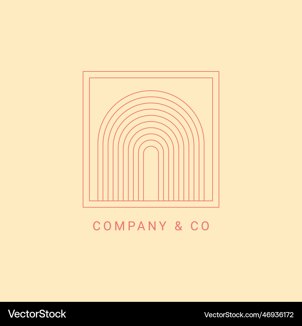 Boho logo template rainbow arc Royalty Free Vector Image