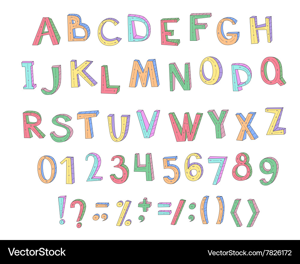 Colorful children abc for your design Royalty Free Vector