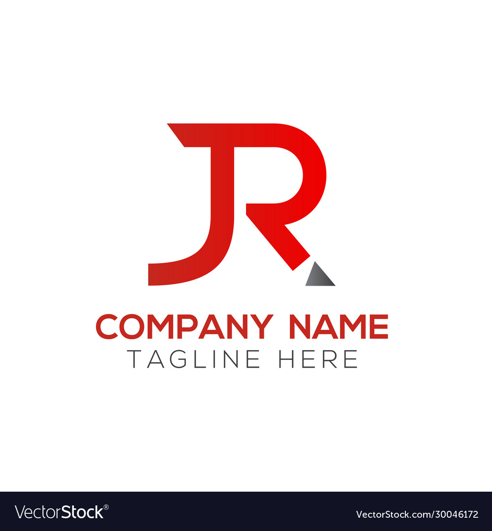Creative letter jr logo design template initial Vector Image