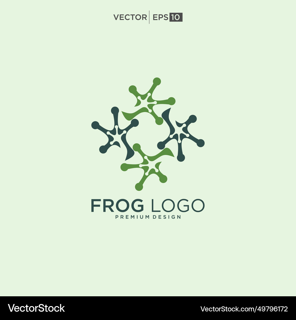 Frog logo design concept simple frog silhouette l Vector Image