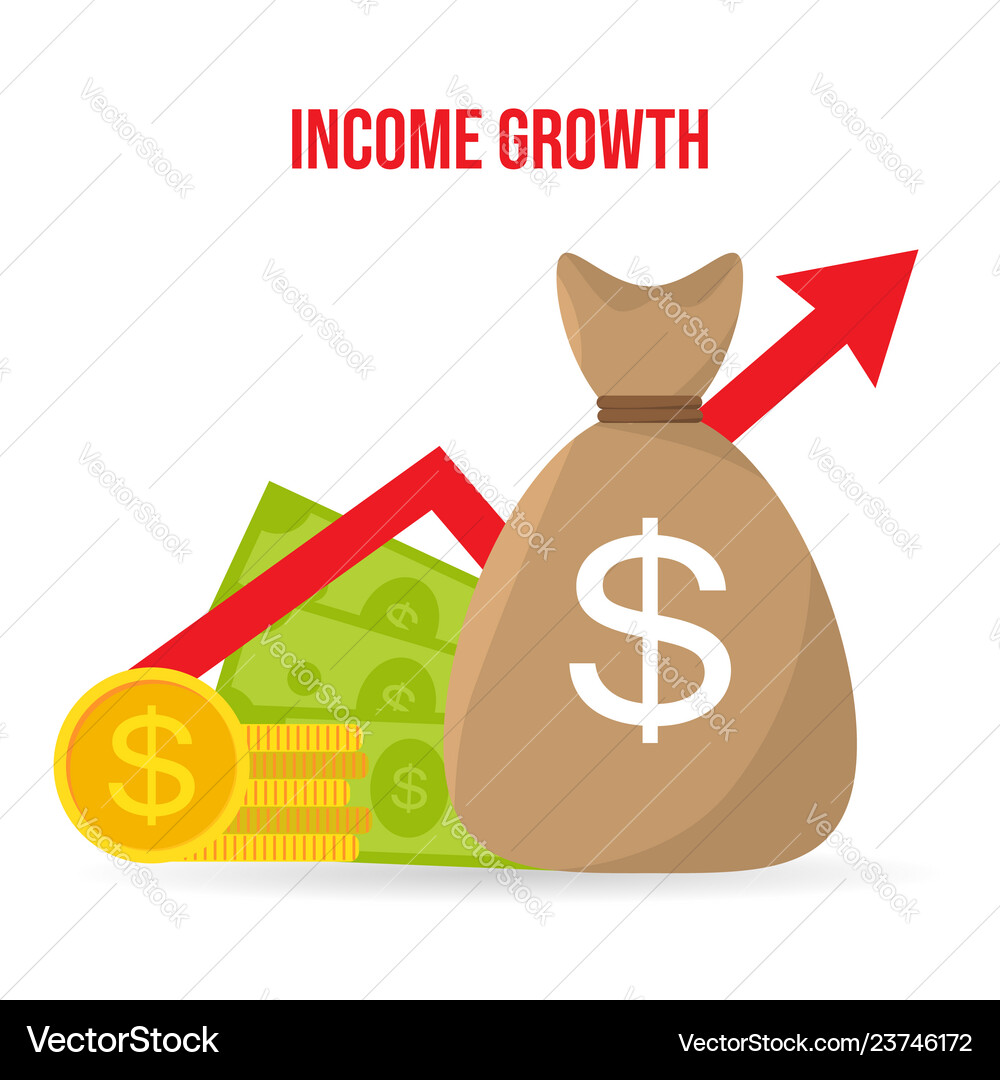Income growth return on investment flat style Vector Image