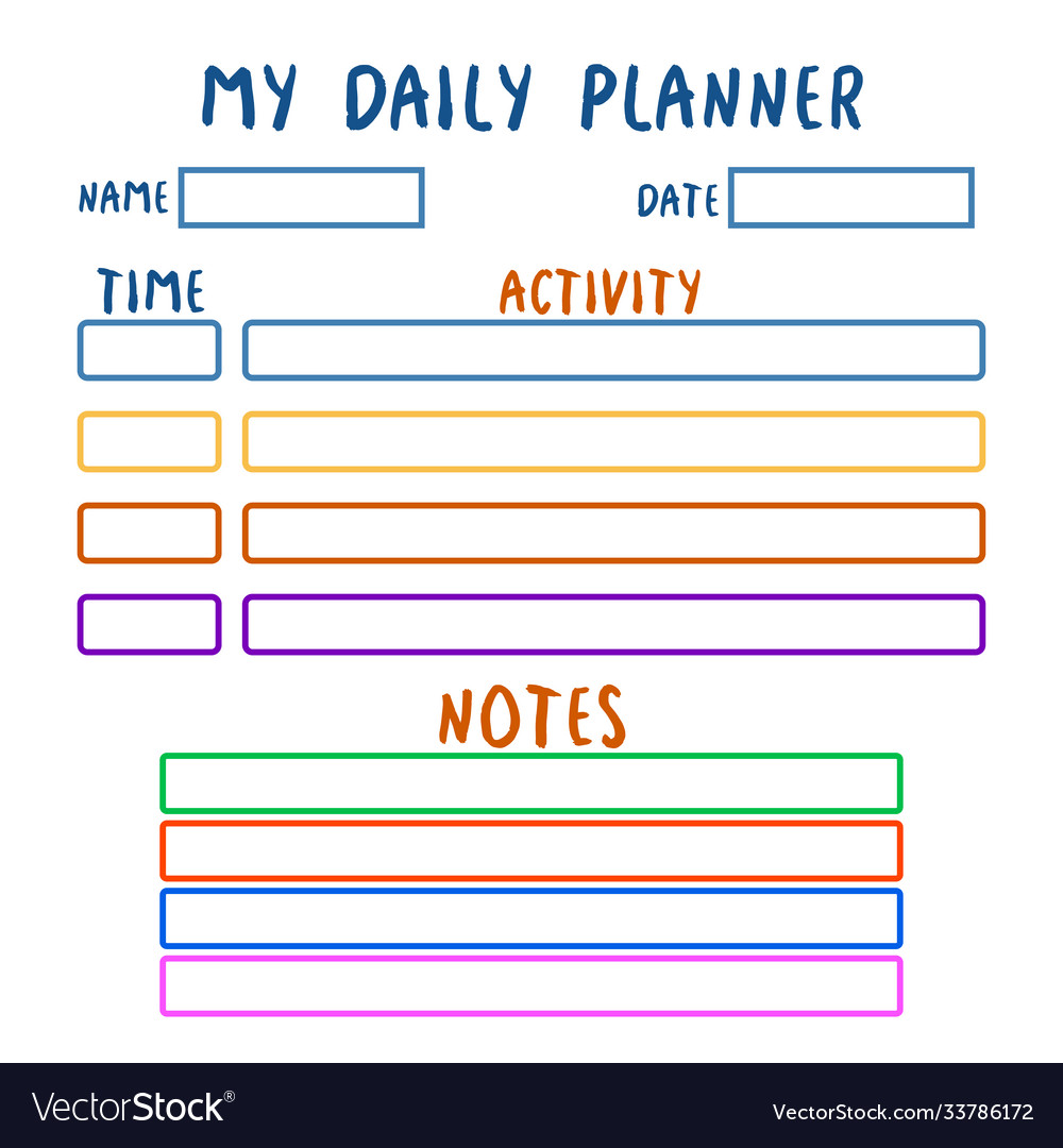 Daily Schedule Template For Preschool