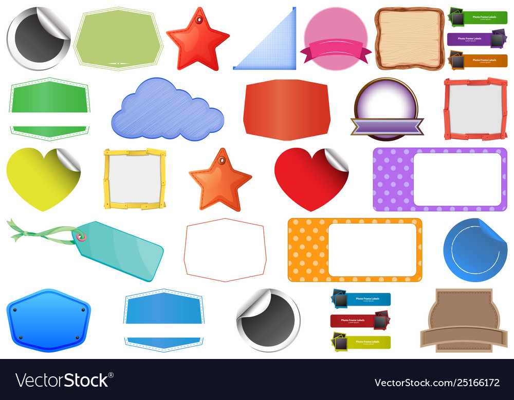 Large set labels Royalty Free Vector Image - VectorStock