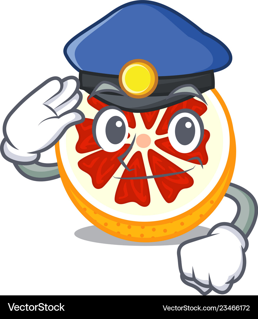 Police grapefruit in a cartoon fruit basket Vector Image