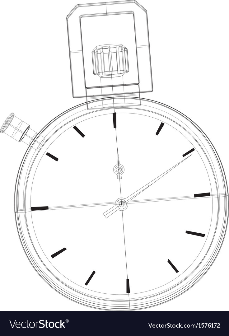 Stopwatch Wireframe Royalty Free Vector Image - VectorStock