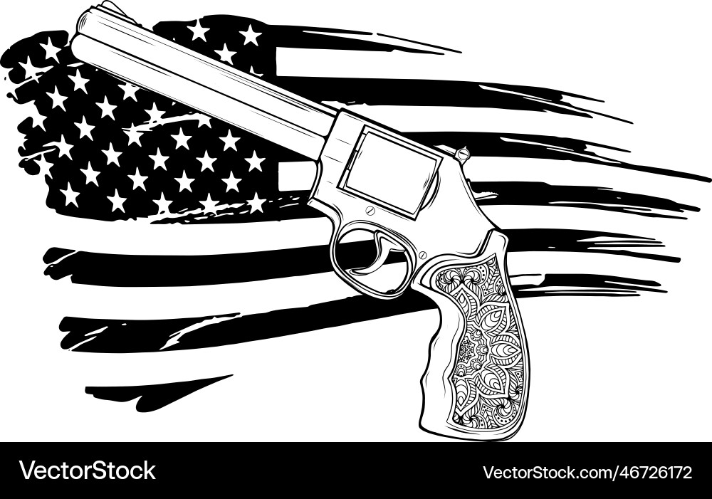 Western pistol or revolver Royalty Free Vector Image