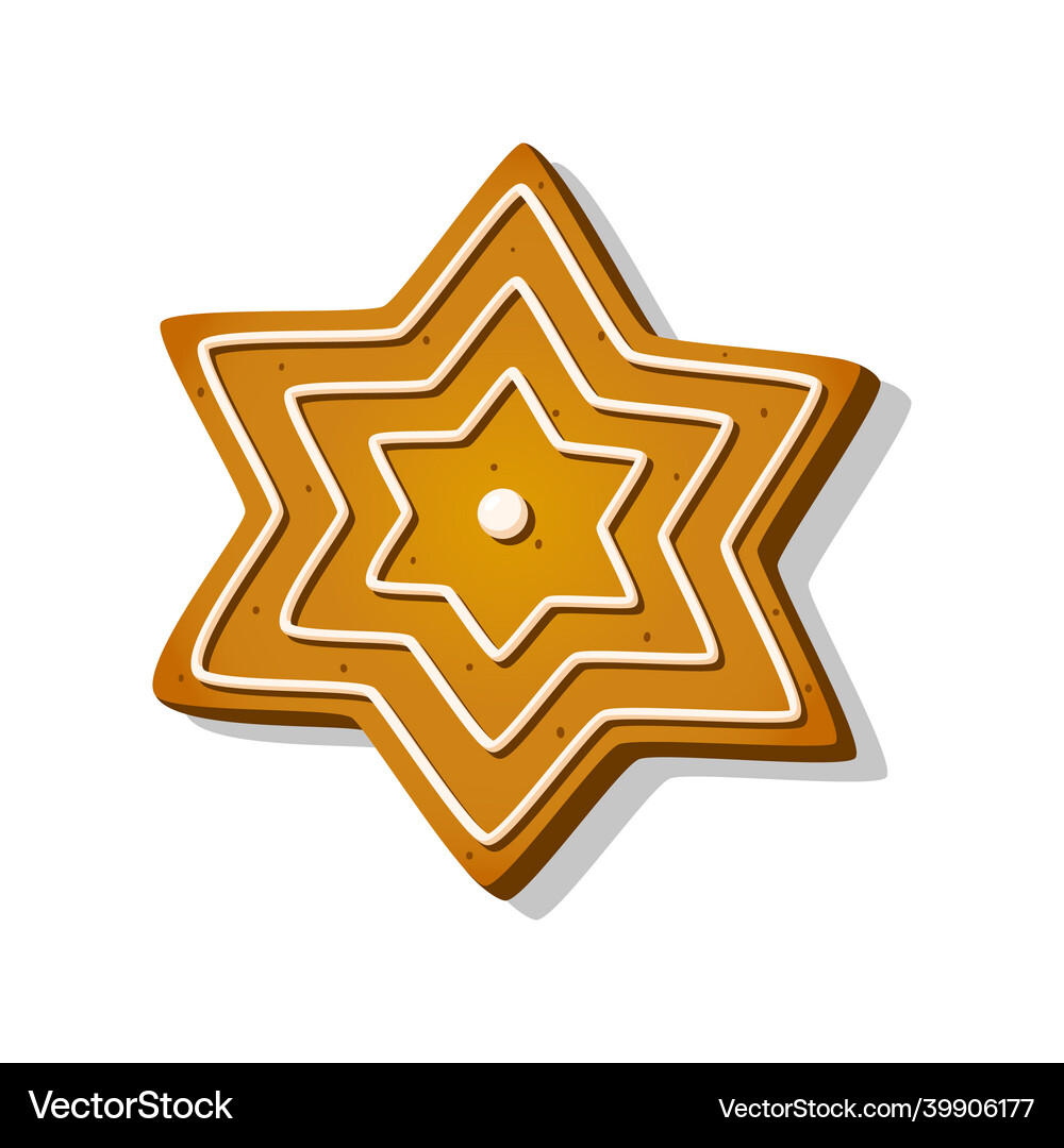 Christmas gingerbread cookie in star shape Vector Image