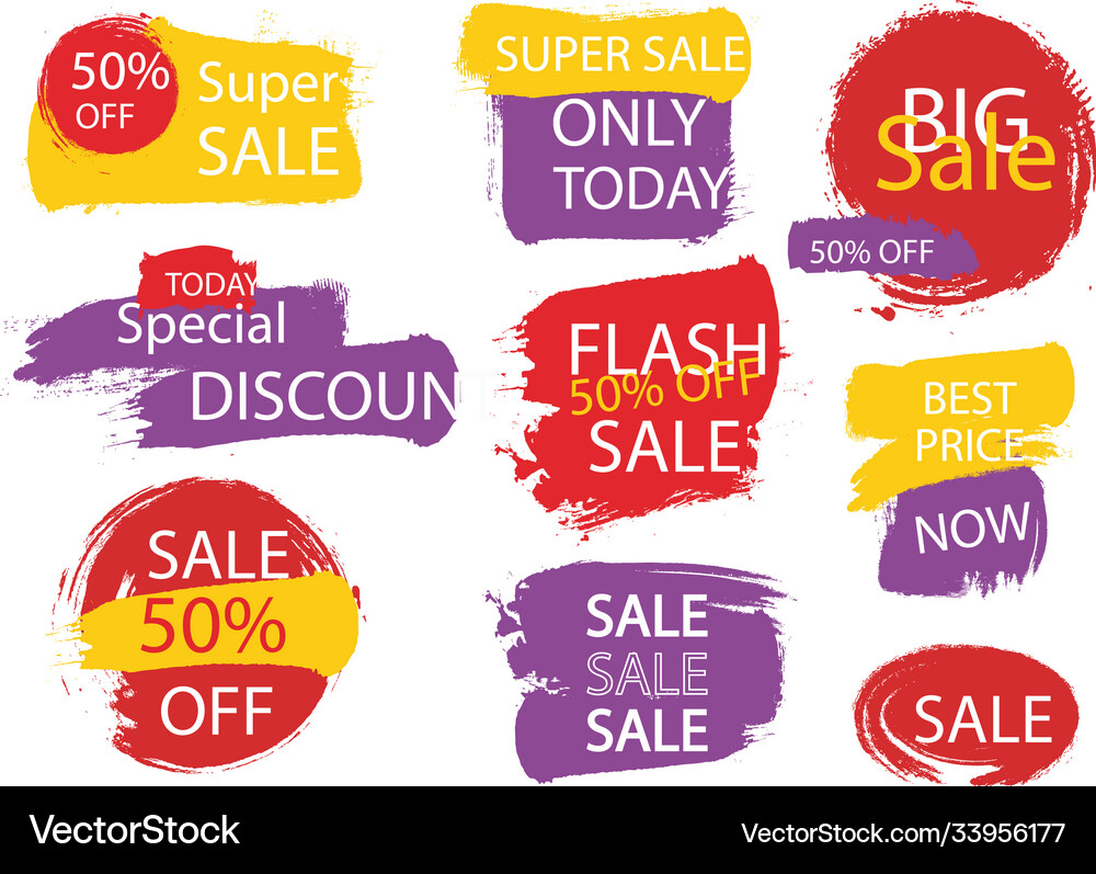 Colorful painted set for sale Royalty Free Vector Image