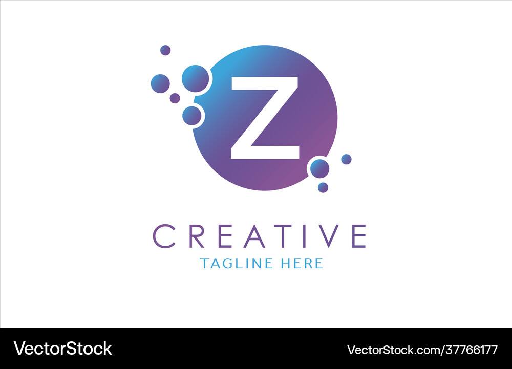 Dots z letter logo in beautiful gradient color Vector Image