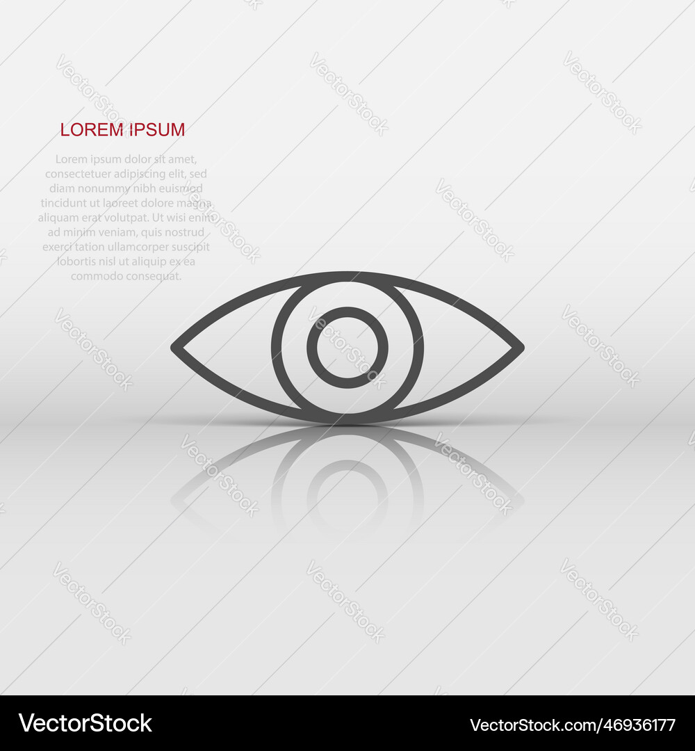 Eye icon in flat style eyeball look sign Vector Image
