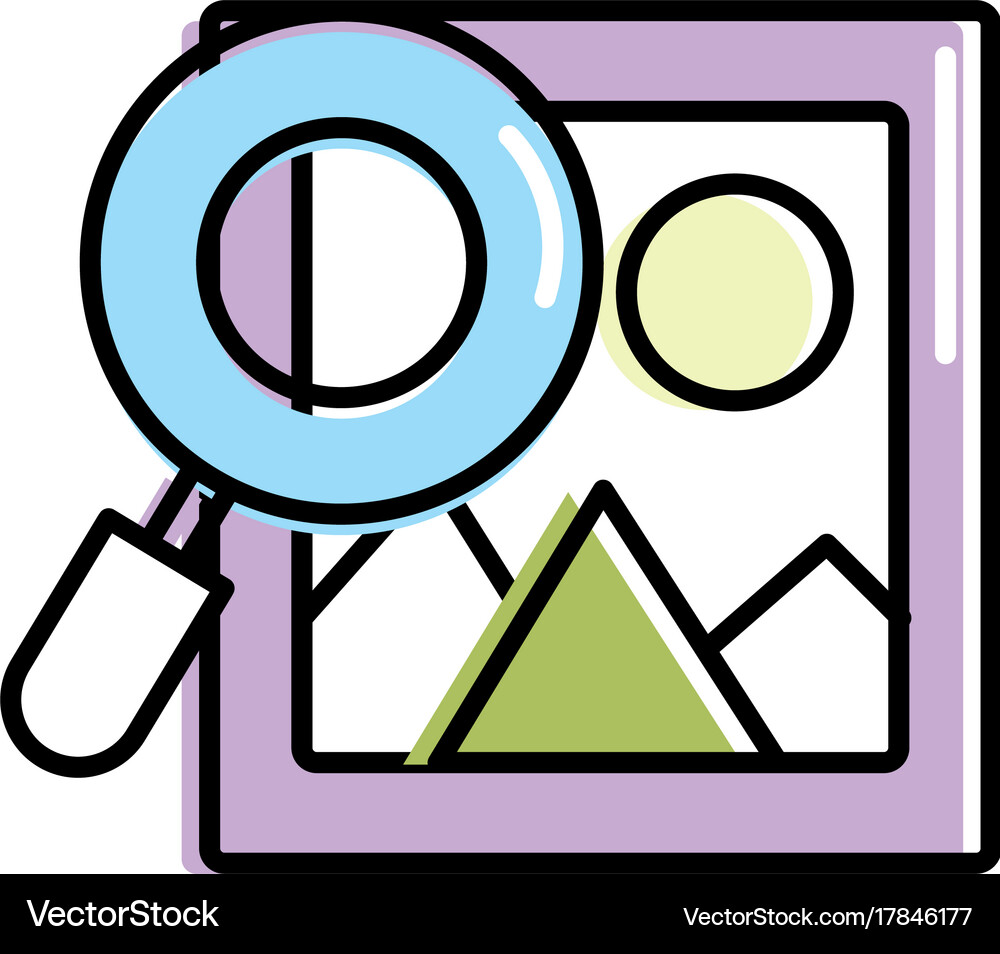 Frame picture with magnifying glass icon Vector Image