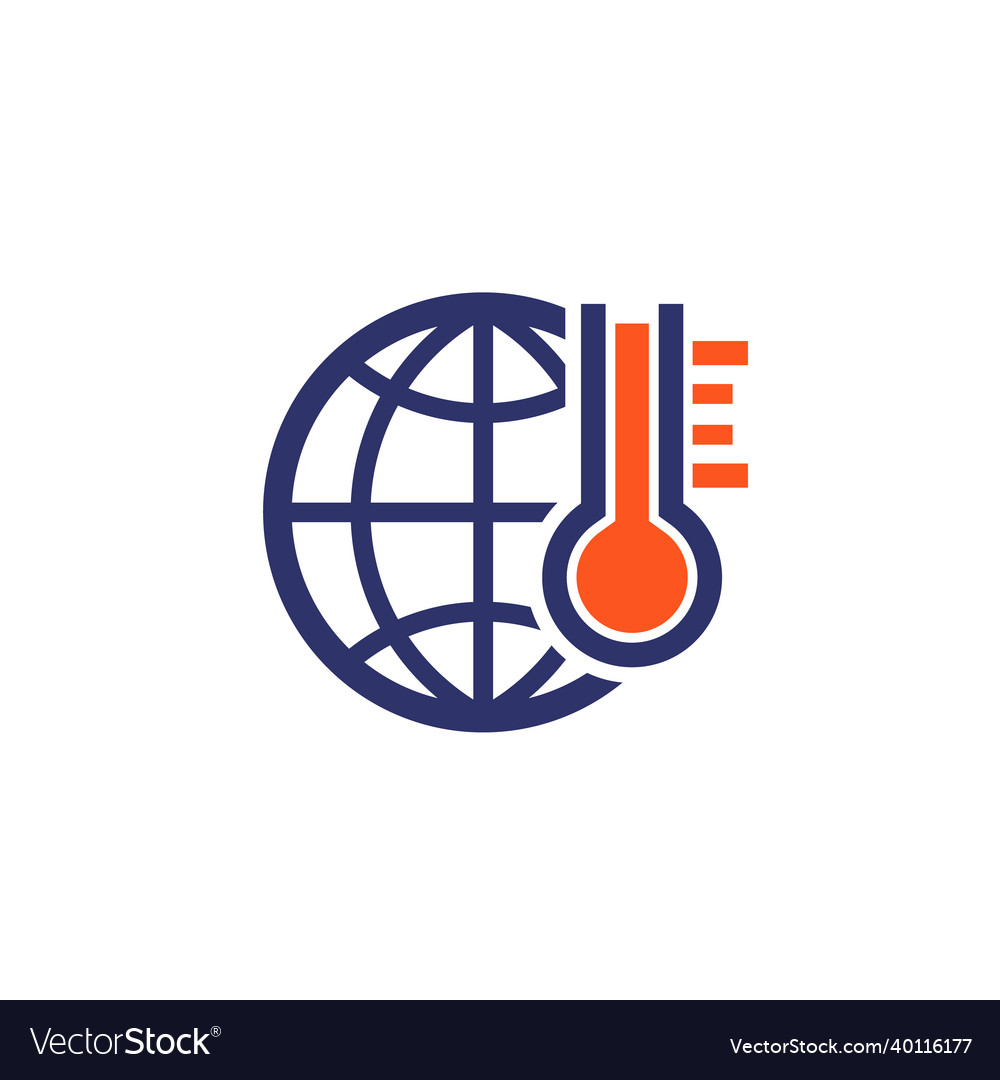 Global warming icon on white Royalty Free Vector Image Global warming icon on white Royalty Free Vector Image