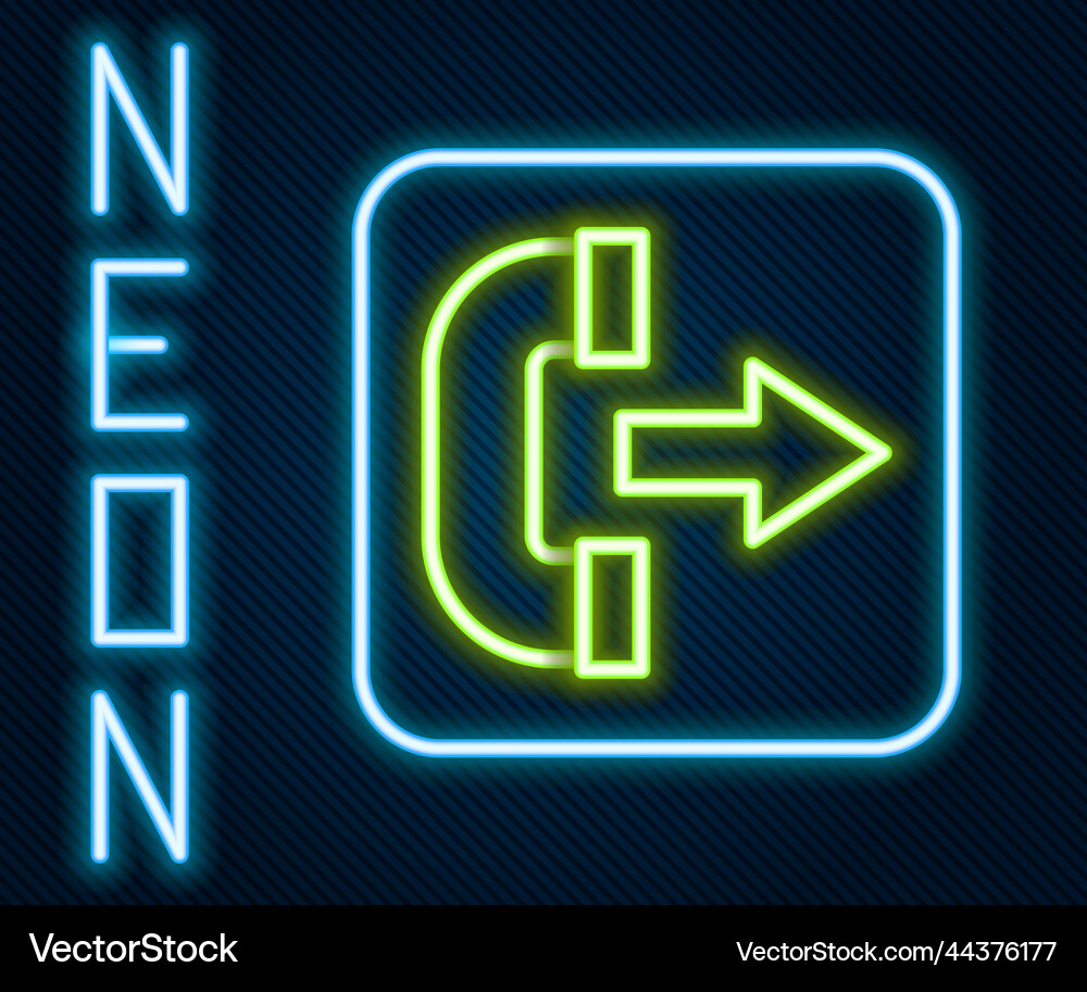 Glowing neon line outgoing call phone icon Vector Image