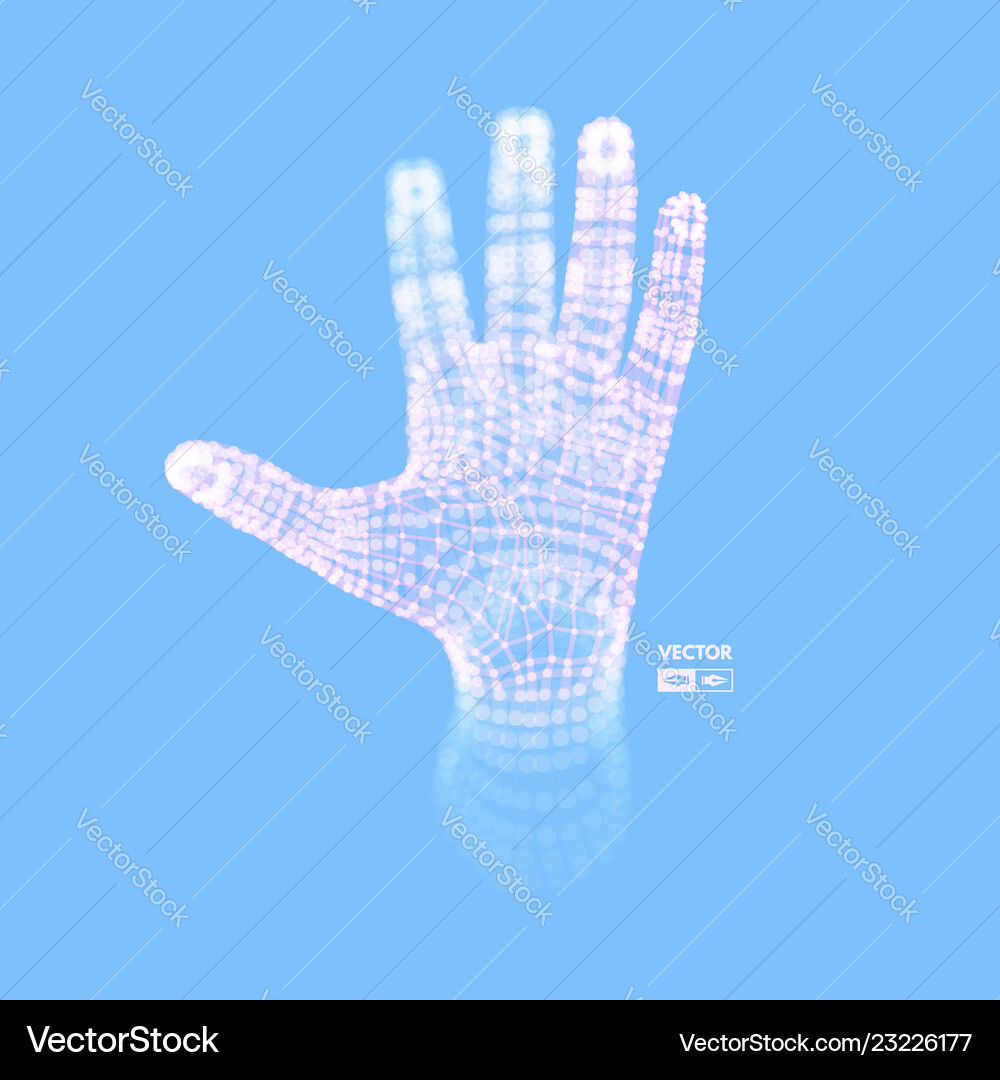 Human arm hand model connection structure future Vector Image