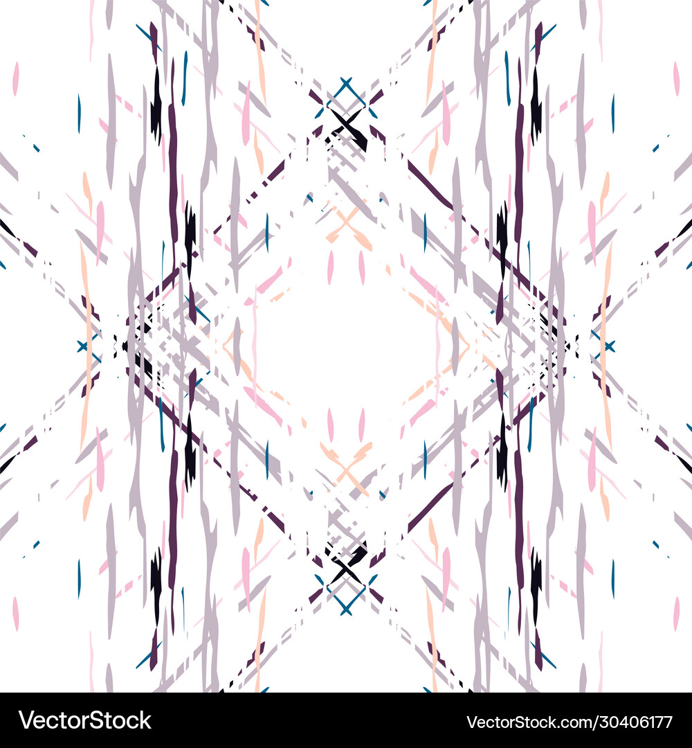 Ikat tie dye batik hand drawn seamless Royalty Free Vector