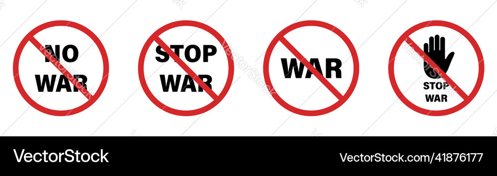 Red forbidden sign stop war and no symbol Vector Image