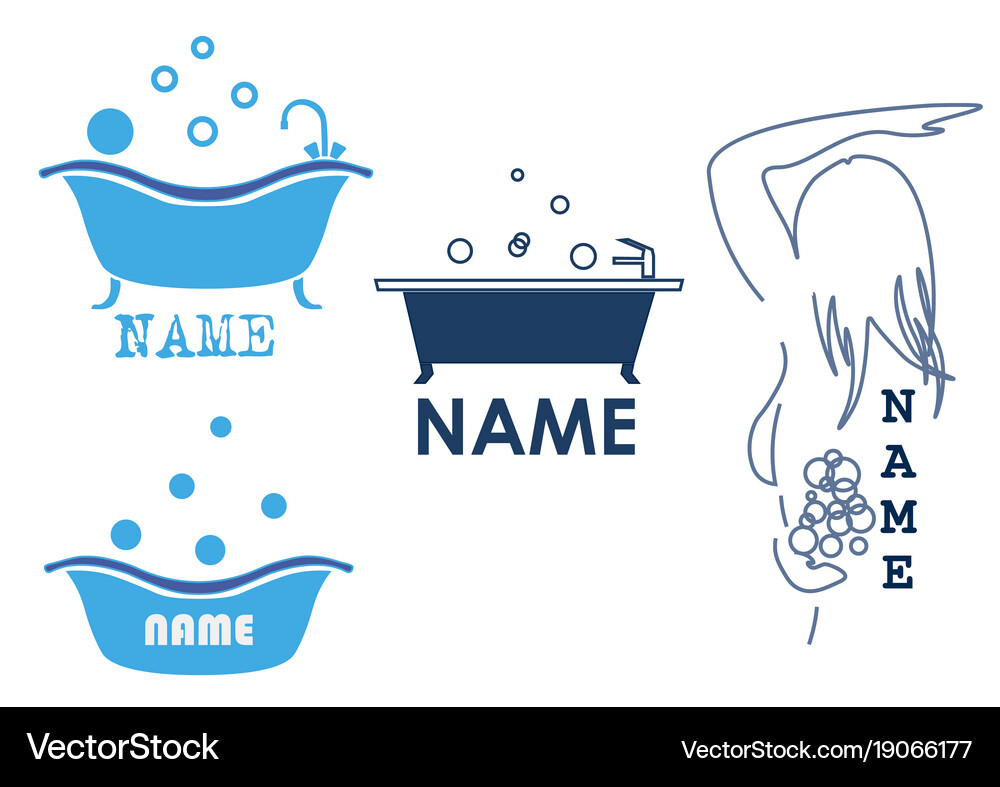 Set of emblems for hygiene products Royalty Free Vector