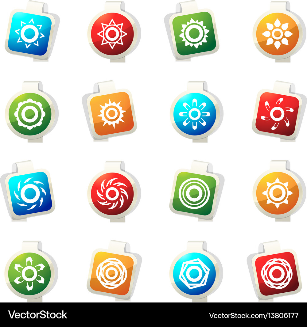 Set of sun icons Royalty Free Vector Image - VectorStock