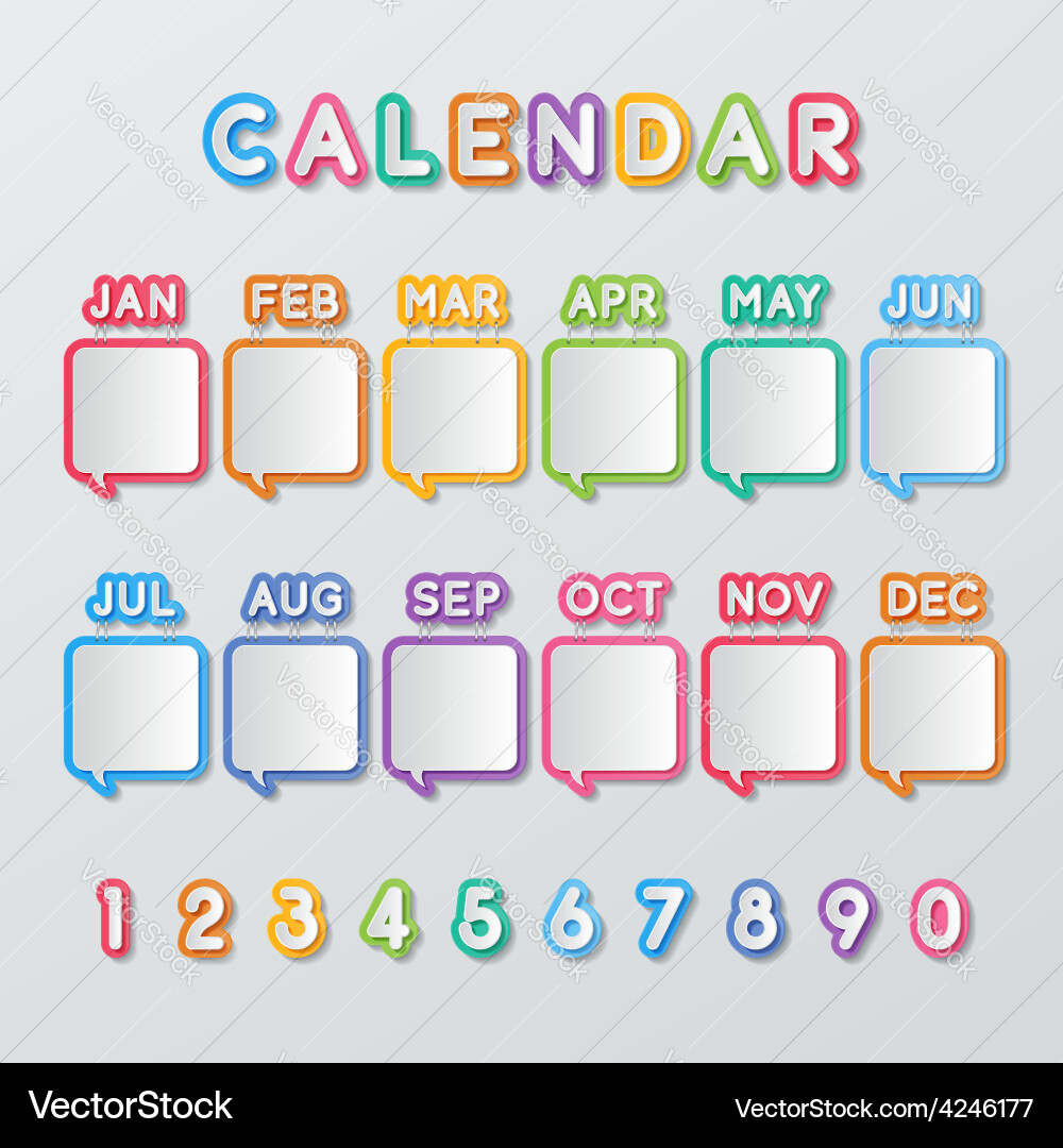 Speech bubbles calendar Royalty Free Vector Image