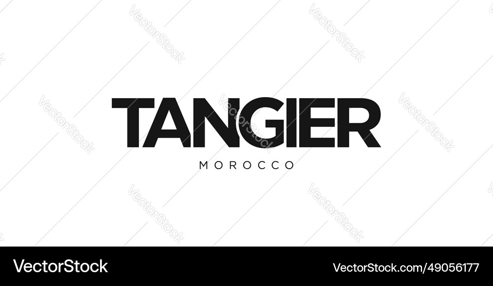 Tangier in the morocco emblem design features Vector Image