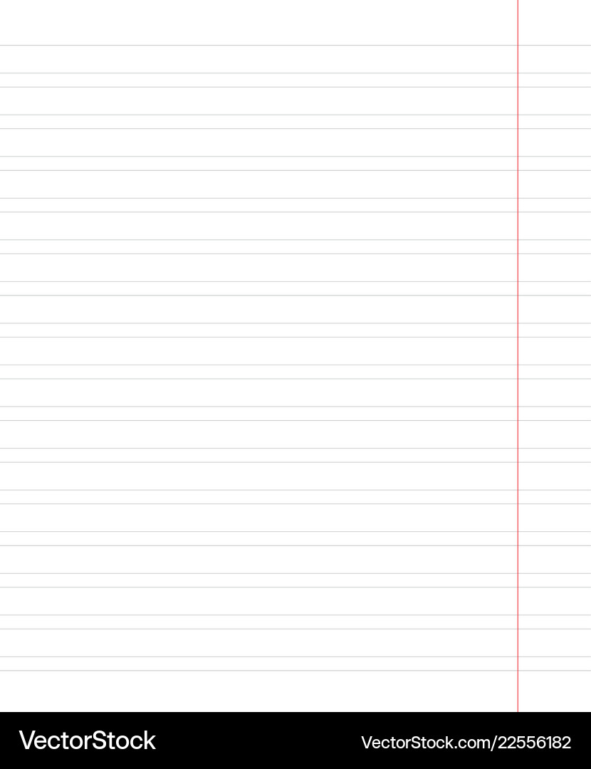 A sheet of school notebook in ruler Royalty Free Vector