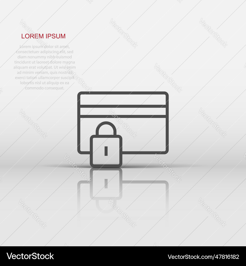 Credit card protection icon in flat style safe Vector Image