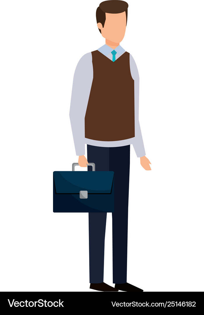Elegant businessman with portfolio Royalty Free Vector Image