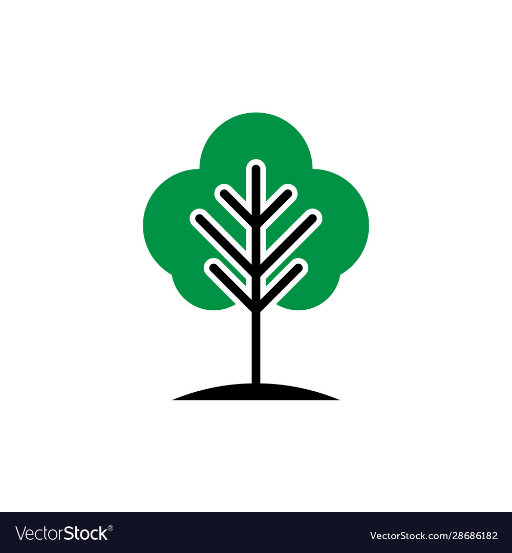 Flat tree Royalty Free Vector Image - VectorStock