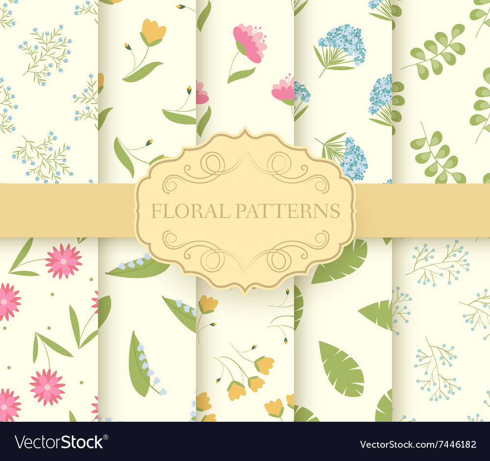 Floral Seamless Leaf Pattern Royalty Free Vector Image