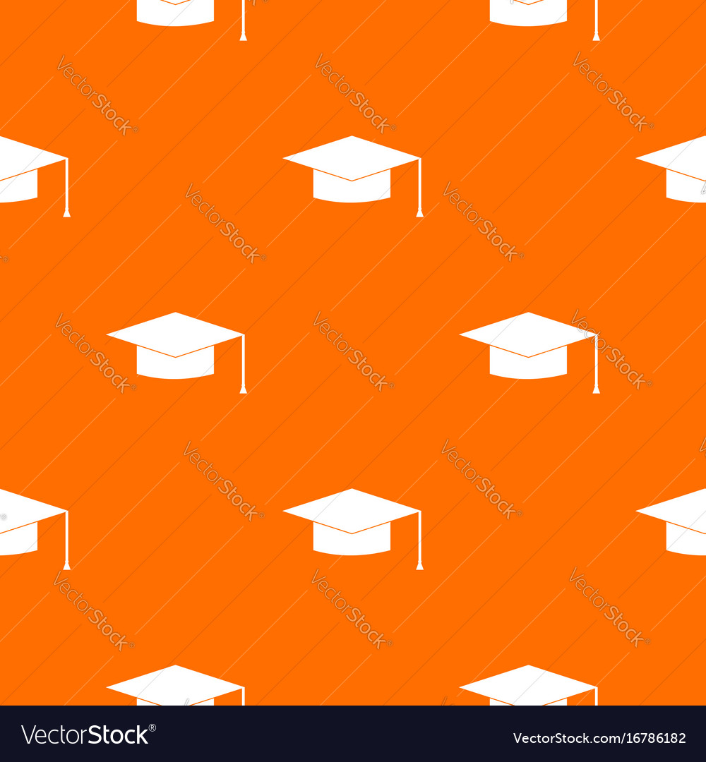 Graduation cap pattern seamless Royalty Free Vector Image