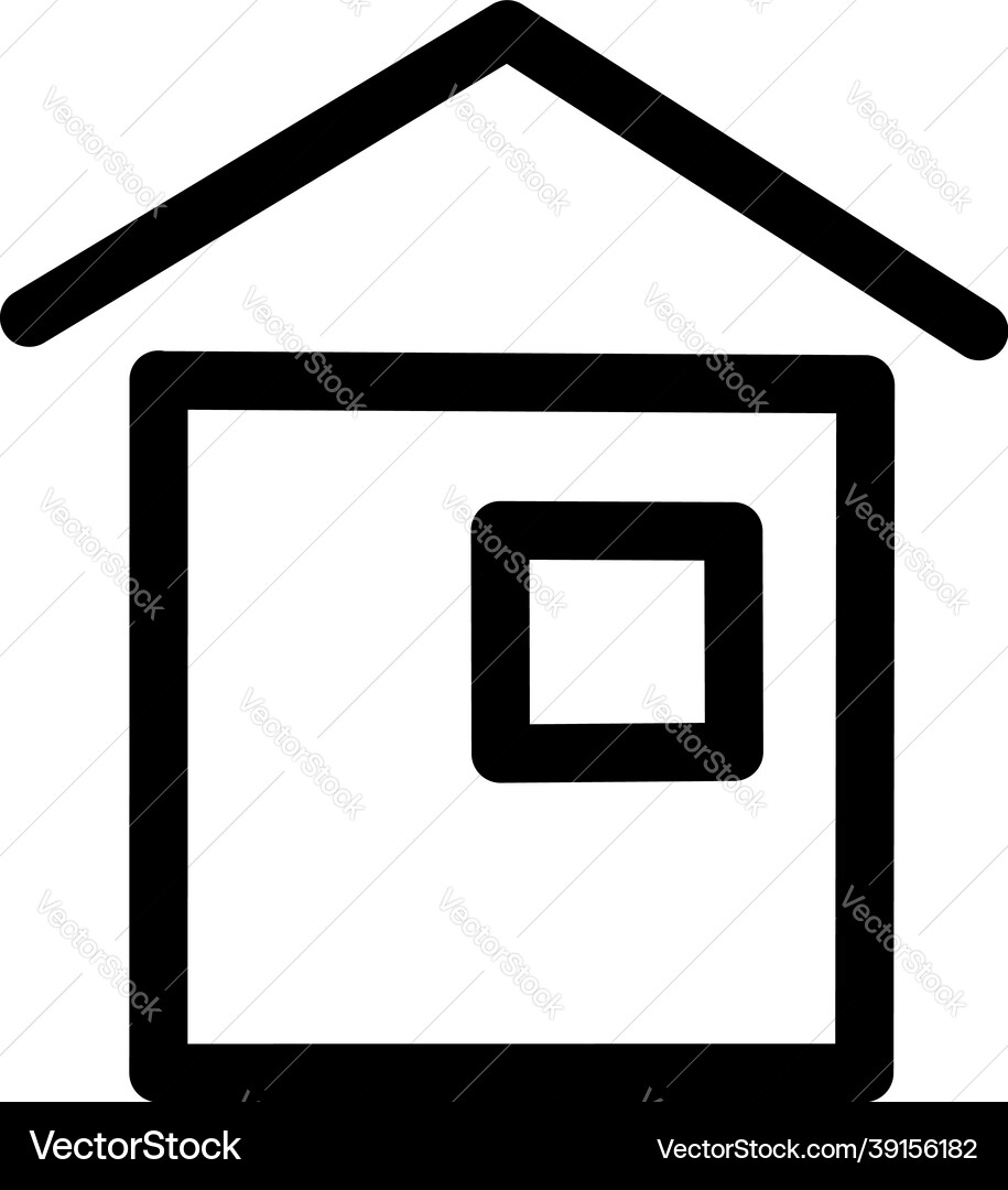 House with one small window and no doors icon Vector Image
