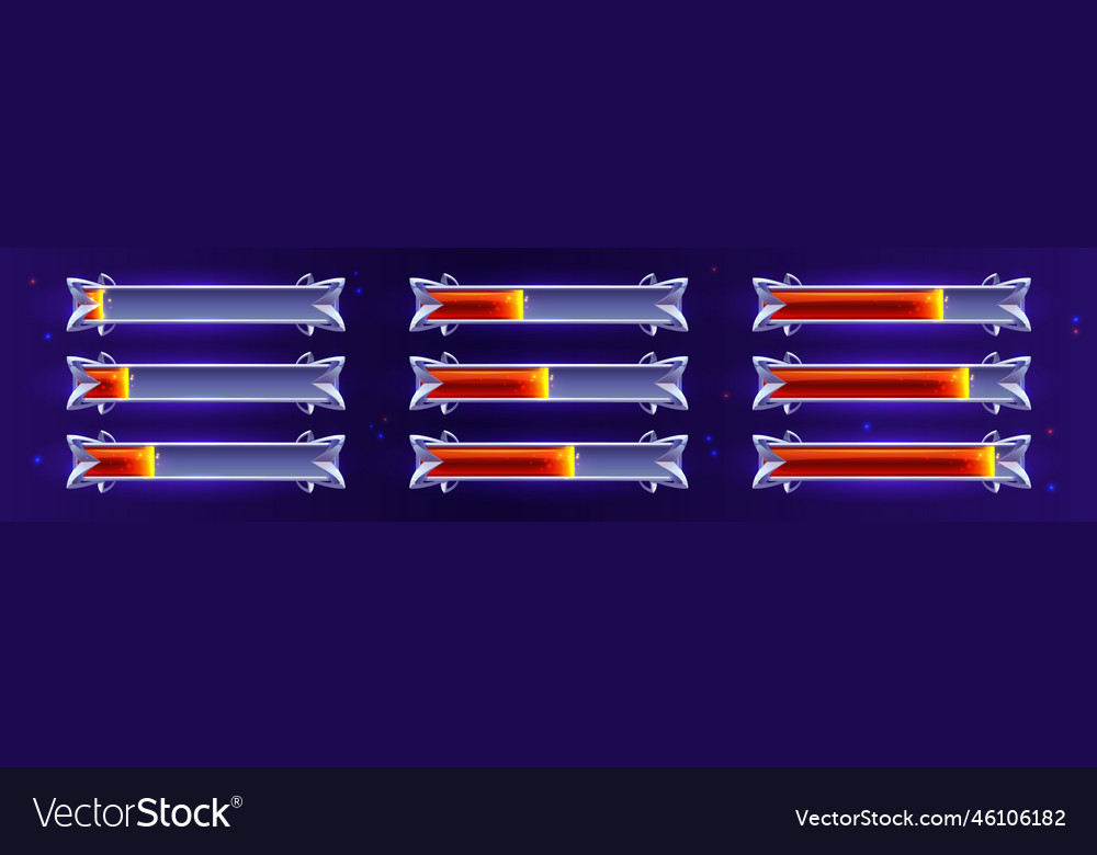 Progress bar game interface level loading speed Vector Image