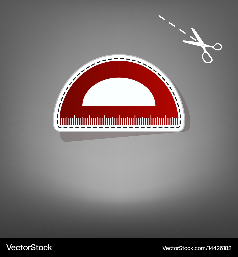 Ruler sign red icon with for Royalty Free Vector Image