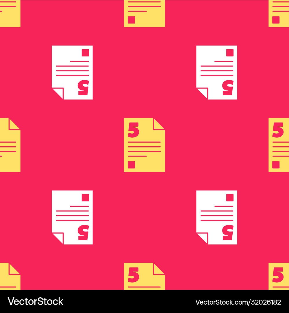 Yellow test or exam sheet icon isolated seamless Vector Image