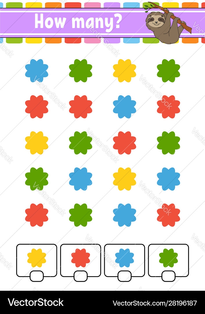 Counting game for children happy characters Vector Image