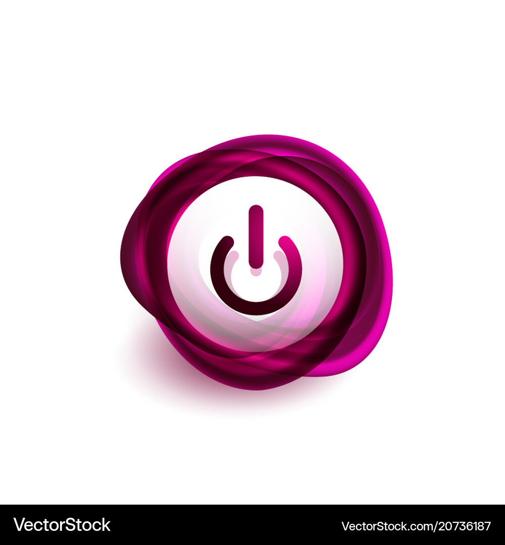 Glass transparent effect power start button Vector Image